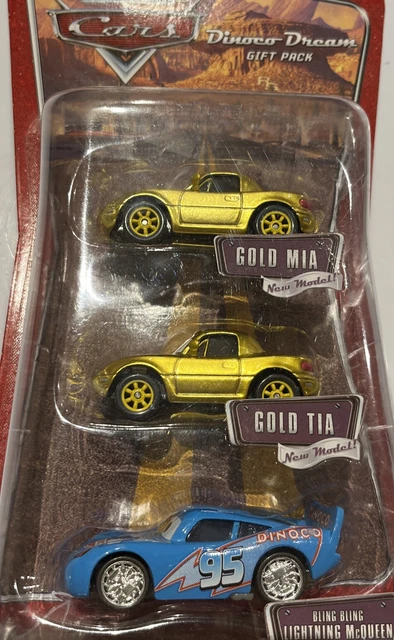 DISNEY PIXAR CARS Gold Tia & Mia, Bling McQueen 1:55 diecast new in ...