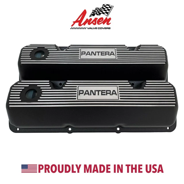 FORD 351 CLEVELAND De Tomaso Pantera Black Valve Covers (Style 3 ...