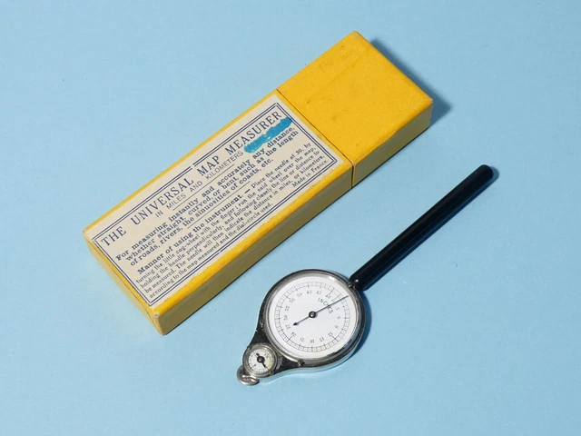 VINTAGE FRENCH UNIVERSAL Map Measurer Tool in Original Box Depose £25. ...