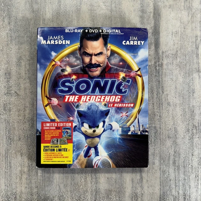 SONIC THE HEDGEHOG Blu-Ray + DVD + Insert No Digital Jim Carey James ...