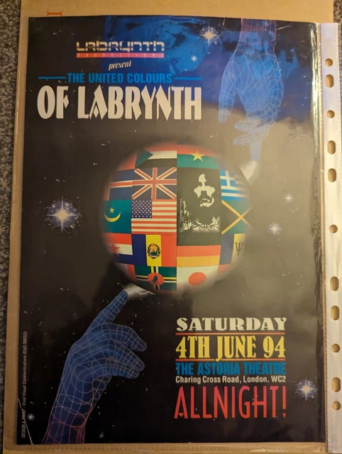 RAVE FLYER LABRYNTH A4 4/6/94 @ Astoria Theatre Londres Wc2 EUR 4,08 ...