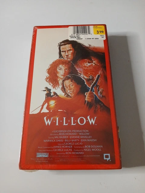WILLOW (VHS) VAL Kilmer Warwick Davis Ron Howard~ 1988 Watermarks Sealed New £27.12 - PicClick UK
