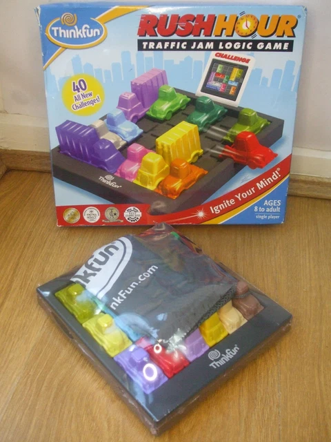 NEW RUSH HOUR Traffic Jam 40 Puzzels Logic Game Thinkfun 100% Complete ...