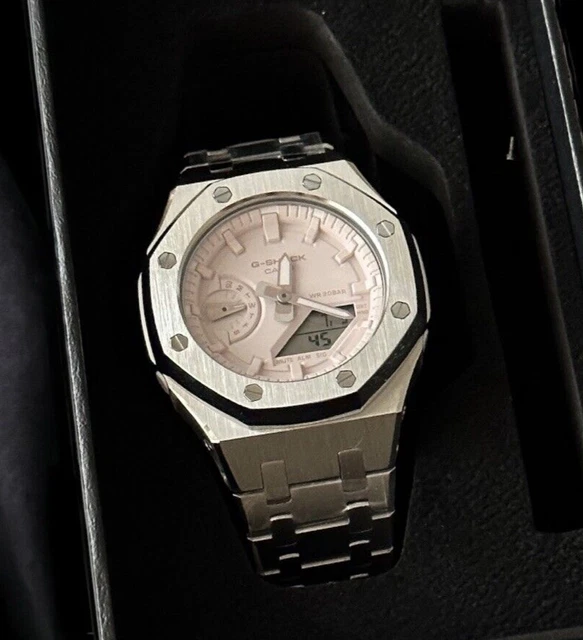 CUSTOM CASIOAK ‘PRINCESS' Royal Oak Stainless Steel Casio G-SHOCK GMA ...