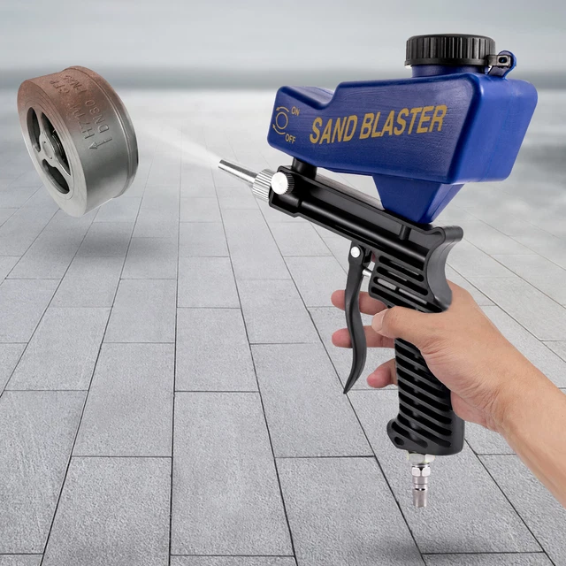 AIR SANDBLASTING GUN Compressor Handheld 90PSI Sand Blaster Shot Media ...