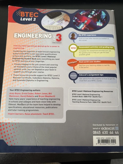 ENGINEERING LEVEL 3 BTEC National Textbook £6.00 - PicClick UK