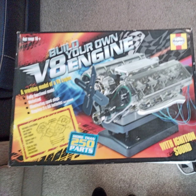NEW HAYNES V8 Engine Model Kit Functional Motorised Petrol 250 Parts ...