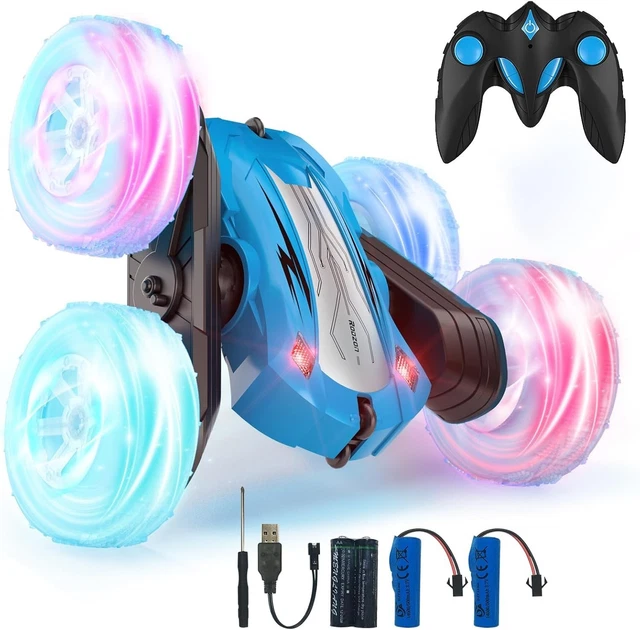 360° FLIP RC Stunt Car LED Wheel Lights 2 Battery Off-Road Toy Kids 6 ...