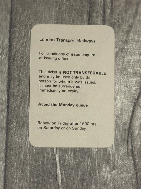 UNDERGROUND TRAIN TICKET Hammersmith West End Zone London Transport ...