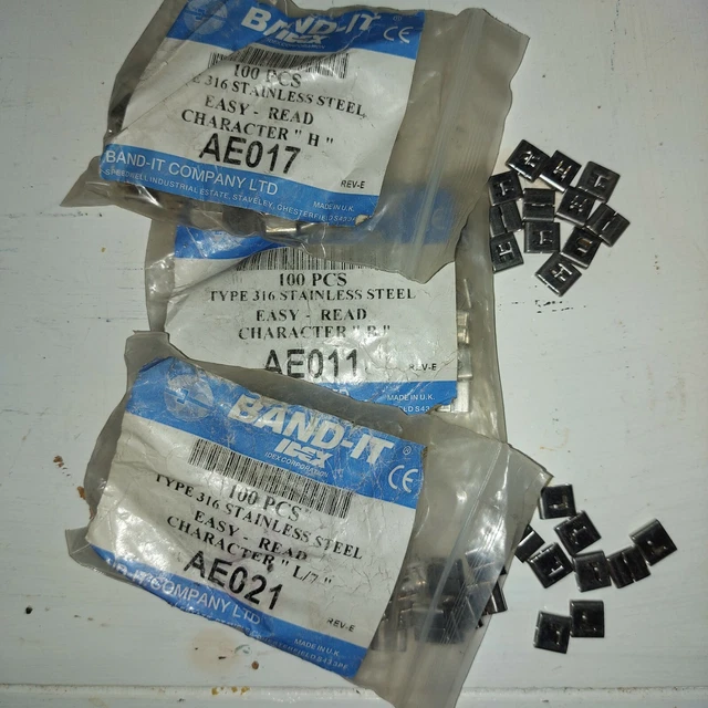 BAND-IT EASY READ Stainless Steel Identification Characters, 100/bag $5 ...