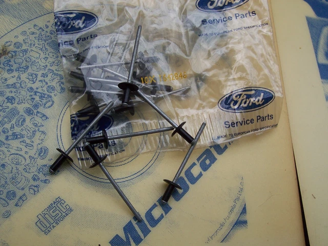 10 NEW GENUINE Ford Transit Mk3 Black Blind Door Pop Rivets. NOS Van ...