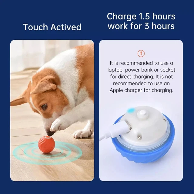 SMART CAT AND Dog Toy Ball Electronic Interactive Pet USB Automatic ...