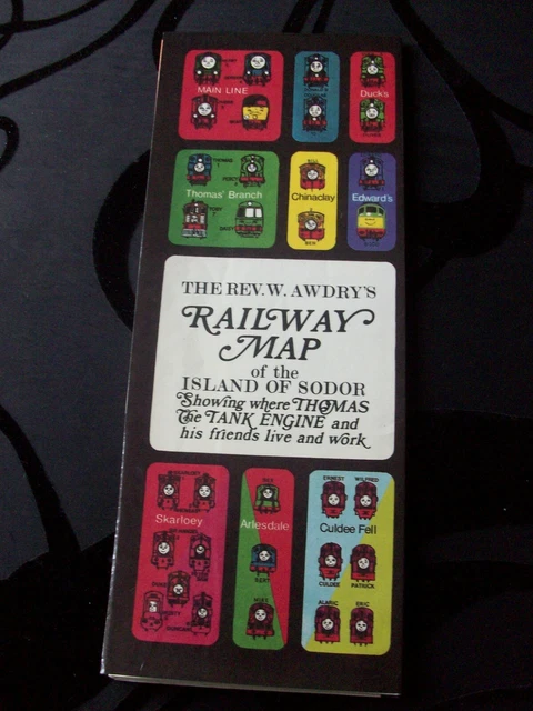 VINTAGE REV. W Awdry's Railway Map of the Island of Sodor Thomas the ...