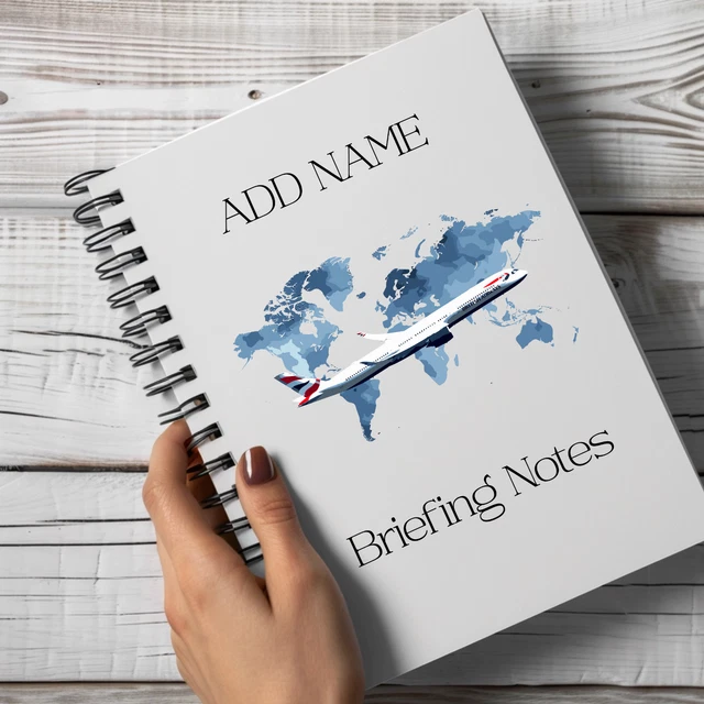 PERSONALISED BRITISH AIRWAYS A350 Airbus Plane Spiral Notepad Pilot ...