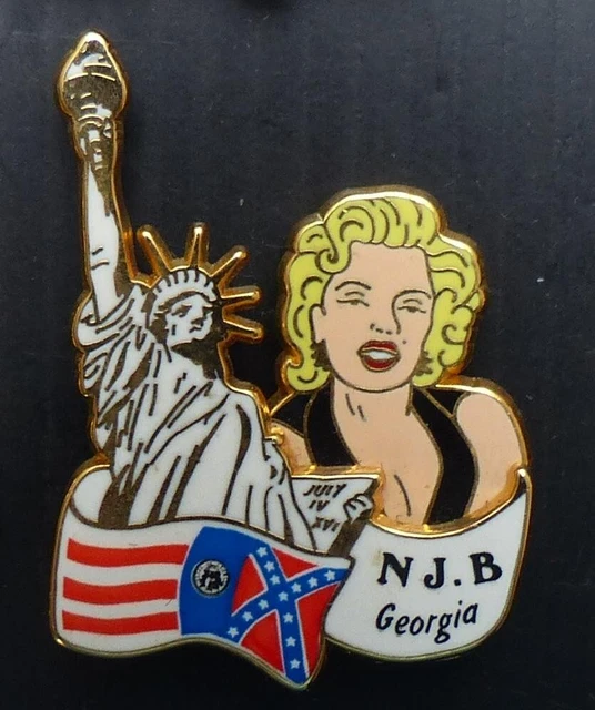 RARE PINS MARILYN Monroe Georgia Statue Liberte Double Moule Numerote ...