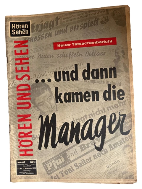 REVUE HÖREN UND Sehen 47 1959: Manager Toni Sailer, Wirtschaft EUR 11,95 - PicClick FR