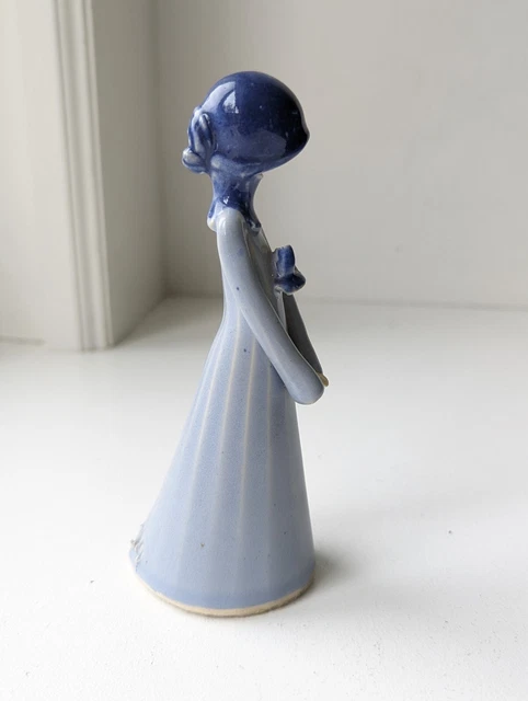VINTAGE LOUISE AUGER Lady Figurine, Purple Glaze- 5.5", Handmade in ...