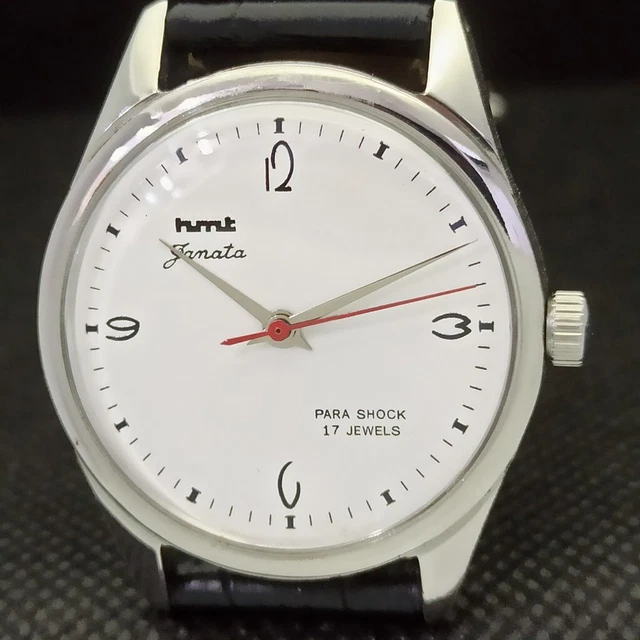 OLD HMT JANATA WINDING INDIAN MENS MECHANICAL WHITE WATCH 530-a278715-3 ...