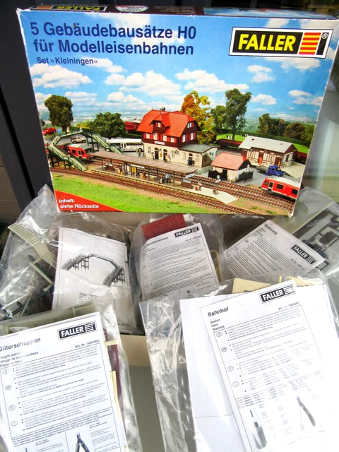 FALLER HO Bausatz Bahnhof Set"KLEININGEN", 5 Gebäudebausätz ...