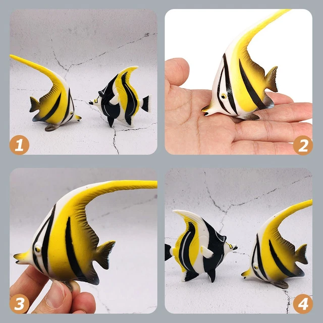 IMITATED ANGELFISH FAKE Fish Toy Plastic Angelfish Model Ornament ...