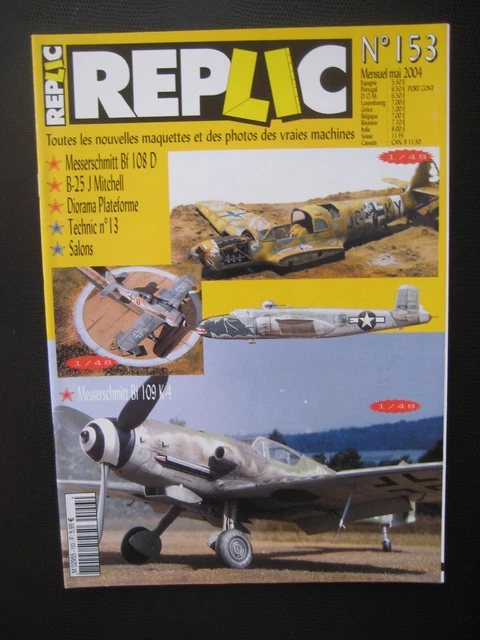 REPLIC N° 153 - B-25J MITCHELL - MESSERSCHMITT Bf-108D - MESSERSCHMITT ...