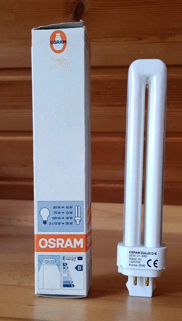 OSRAM KOMPAKTLEUCHTSTOFFLAMPE DULUX T/E Plus 26W GX24q-3 840 kaltweiß *2 Stück* EUR 1,00 ...