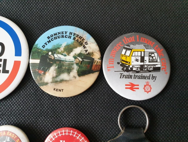 BUNDLE OF VINTAGE Train Badges Euro Tunnel I'm Train Trained Doctor SYN ...