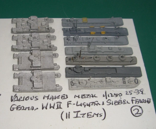GERMAN WWII F-LIGHTERS & siebel Ferries x 11 by Various Makes, Scale 1/ ...