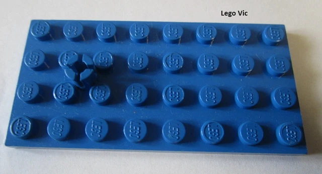 LEGO 967 PLATE Modified 4x8 with Trailer Hitch Pin Blue Camion 644 680 ...