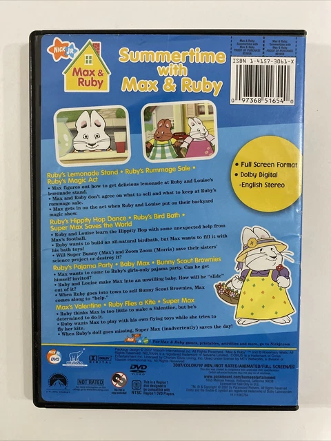 MAX & RUBY: Summertime With Max & Ruby (DVD, 2007) Nick Jr. $5.39 - PicClick CA