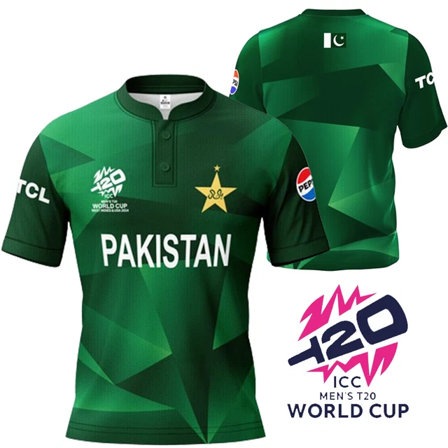 ICC MEN'S T20 World Cup 2024 West Indies & USA Pakistan Cricket Jersey ...