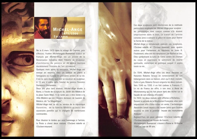 ENCART CEF - Tableau Michel-Ange. Esclaves - 24/5/2003 Paris EUR 7,50 ... ENCART CEF - Tableau Michel-Ange. Esclaves - 24/5/2003 Paris EUR 7,50 ...