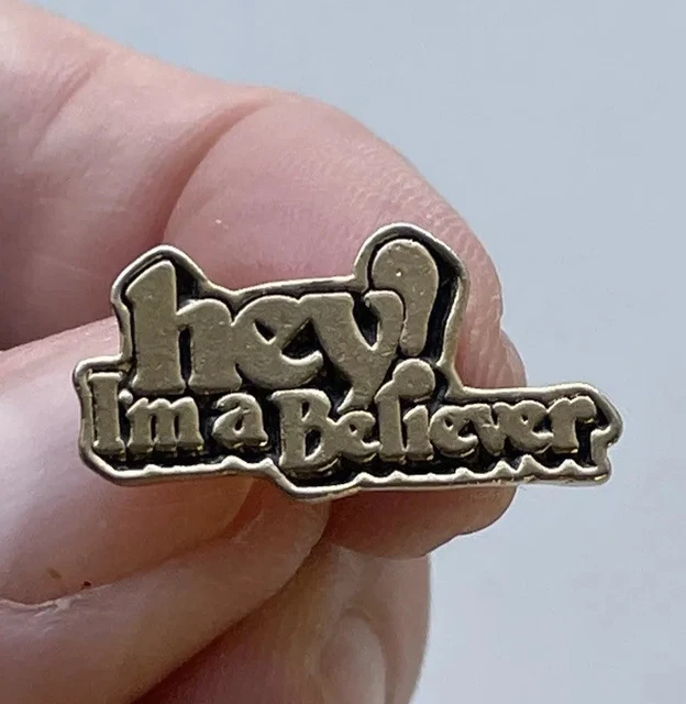 HEY I'M A Believer God Love Jesus Holy Spirit Christian Gold Tone Vtg ...