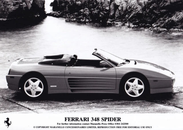 FERRARI 348 SPIDER, Roof Down Side View, Period Photograph. £8.99 ...