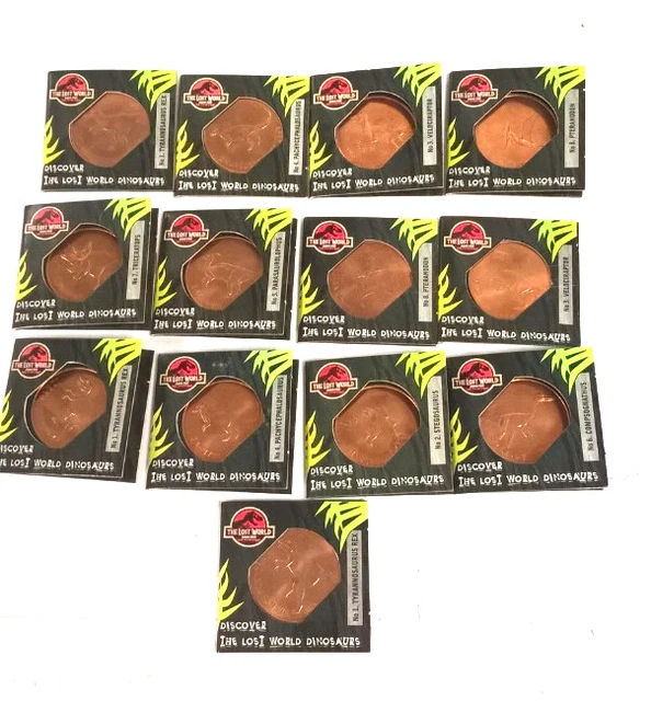 JURASSIC PARK TETLEY Dinosaur Coin Collection Set of 13 The Lost World ...