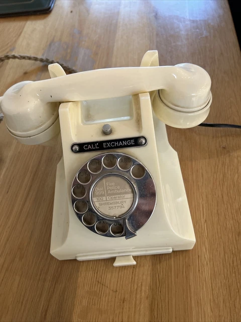 VINTAGE GPO IVORY Bakelite Telephone Rotary Retro 312L , 1950's , converted £150.00 - PicClick UK