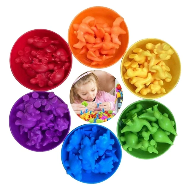 RAINBOW COLOR SORTING Board Game Counting Toy Hand Exercise Baby ...