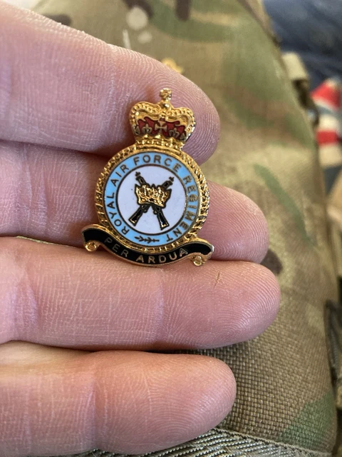 BRITISH ROYAL AIR Force Raf Regiment Metal Enamel Lapel / Hat Pin Badge ...