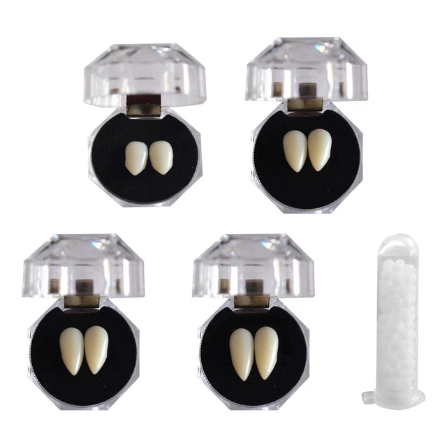 VAMPIRE FANGS COSPLAY Dentures Halloween-Teeth 1 Pairs Fake Teeth Props ...
