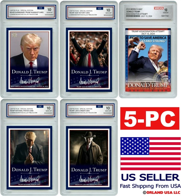 5 DONALD TRUMP Mugshot Collector's Trading Card Holographic - Gem Mint ...