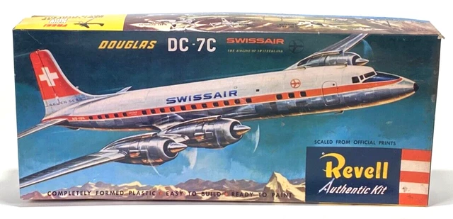 REVELL DOUGLAS DC-7C Swissair Model Kit, 1/122 Scale - Kit #H-267 $40. ...