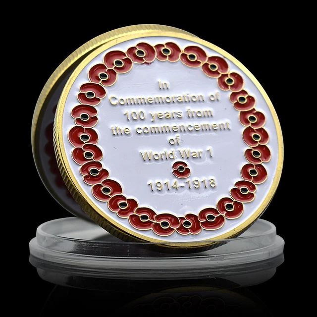 WORLD WAR I of 1914-1918 Gold Challenge Coin 100th Anniversary Medal In ...