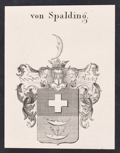 SPALDING WAPPEN COAT of arms Heraldik heraldry Kupferstich 1820 EUR 11 ...