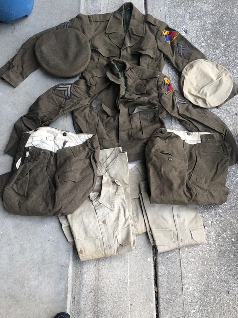 VINTAGE WORLD WAR 2 Uniform Accessory Lot WW2 WWII Cap Clothes £88.55 ...