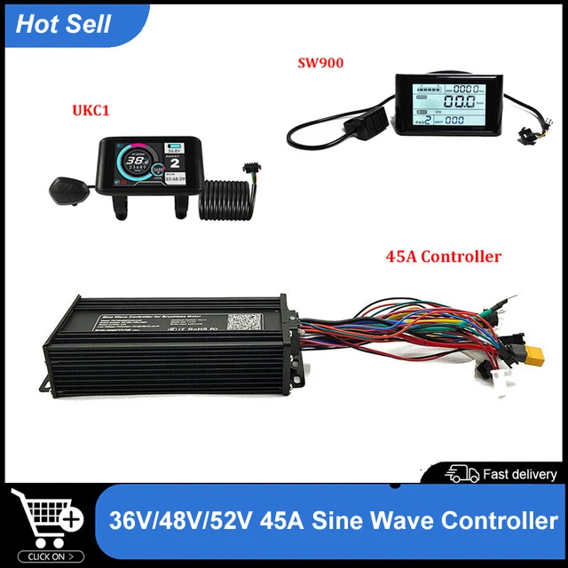 36V/48V/52V 45A 1000W-1800W 3-Mode Sine Wave Controller with LCD ...