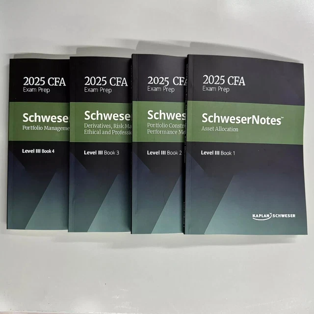 2025 CFA LIVELLO 3 Exam Prep Kaplan Schweser Notes™ Libro 1-4... EUR ...