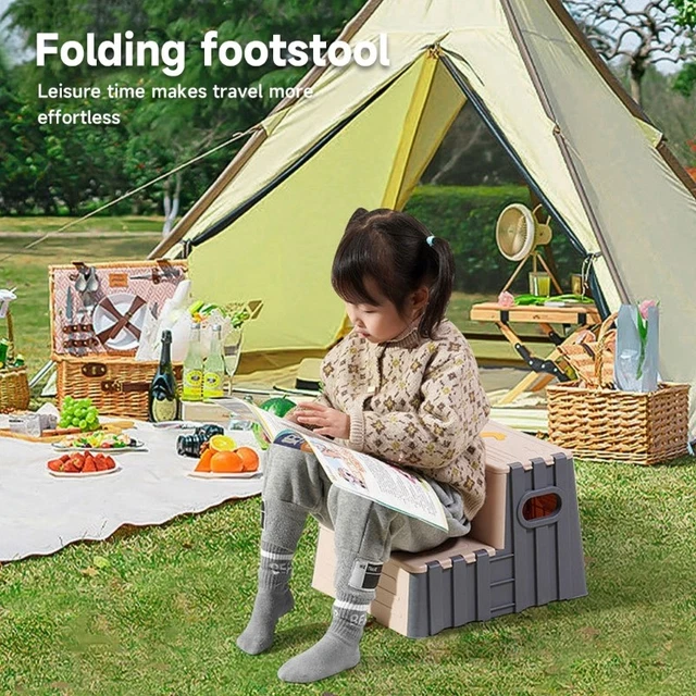 TODDLER TWO STEP Stool Folding 2-Step Stool Non-Slip Portable Fold ...