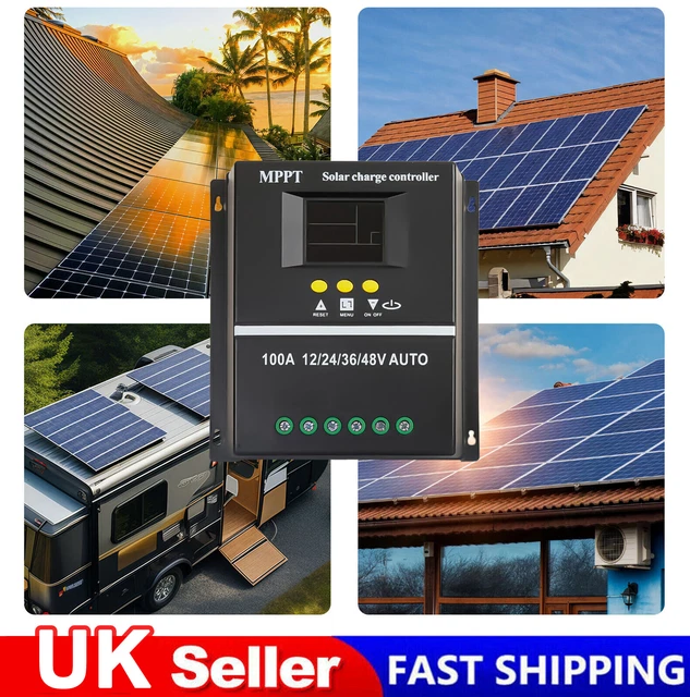 4000W 100A MPPT Solar Charge Controller 12V/24V/36V/48V Battery PV Regulator USB £24.99 ...