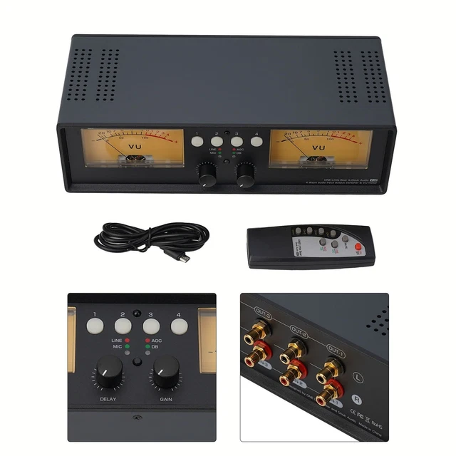 VU METER ANALOGIQUE avec entrées audio MIC + ligne indicateur de niveau ...