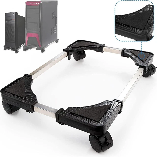 BLACK COMPUTER TOWER Stand Adjustable Computer Mainframe Rack CPU Stand ...